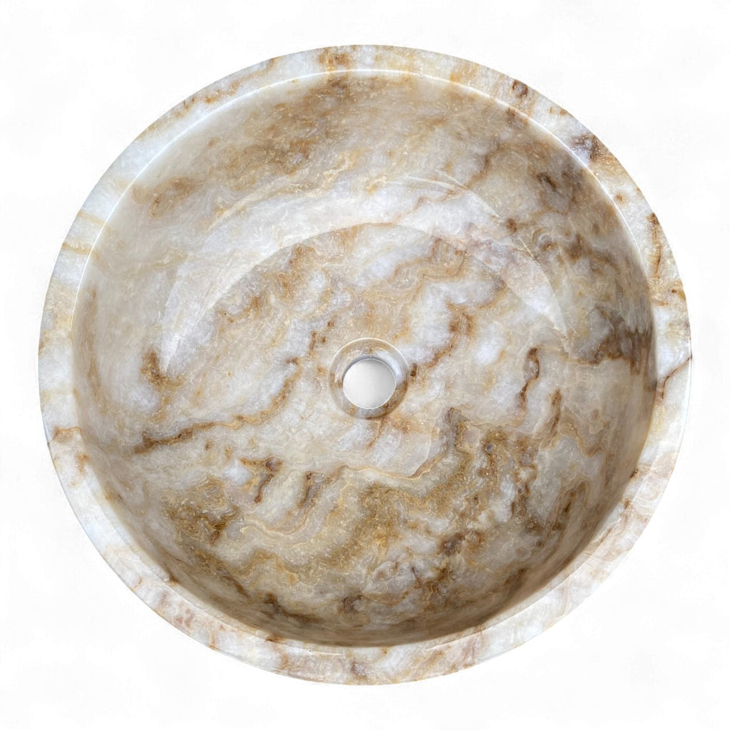 Onyx Natural Stone Round Basin 420mm x 420mm x 150mm (3312) – StoneBase
