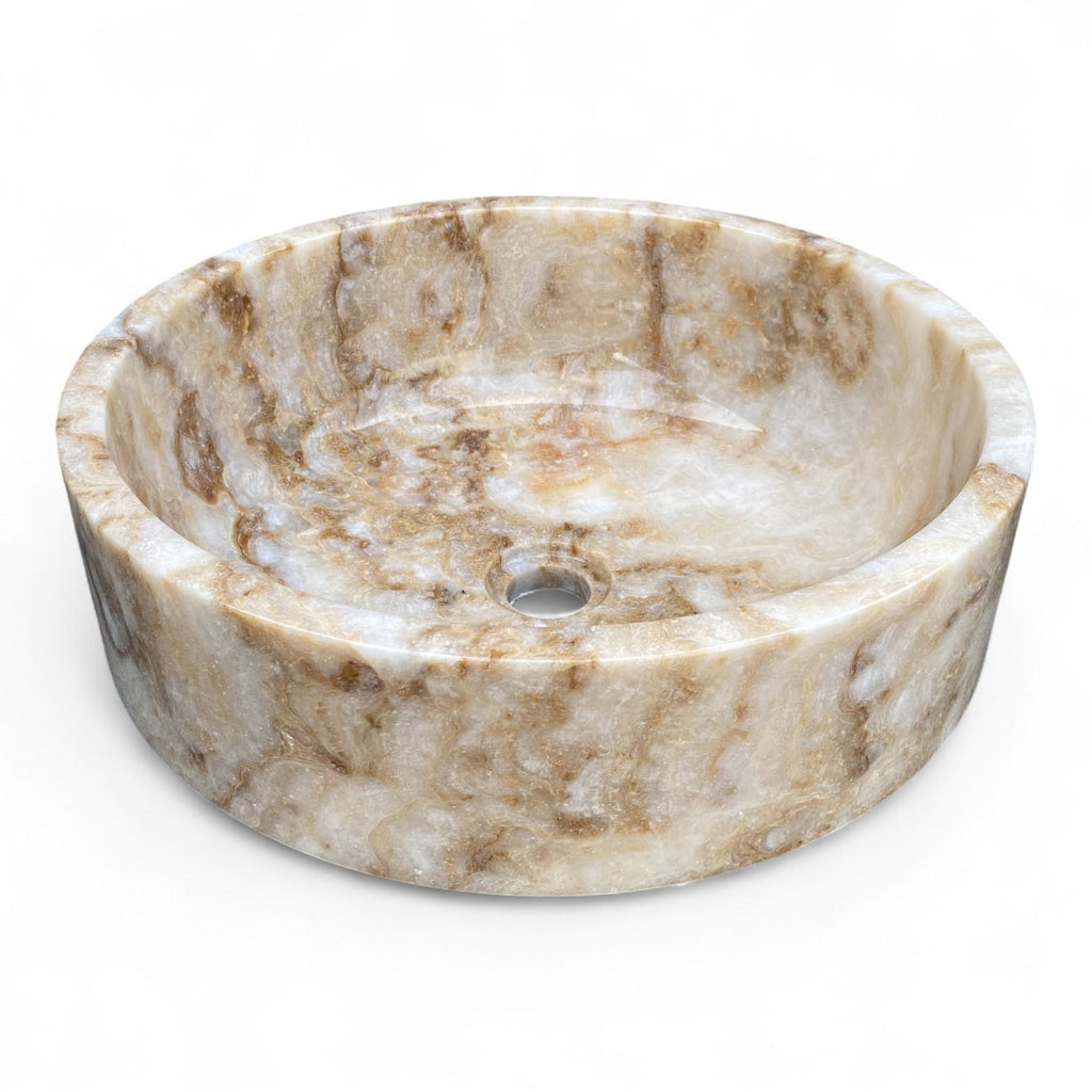 Tiger Onyx Natural Stone Round Basin 420mm x 420mm x 150mm (3313 ...